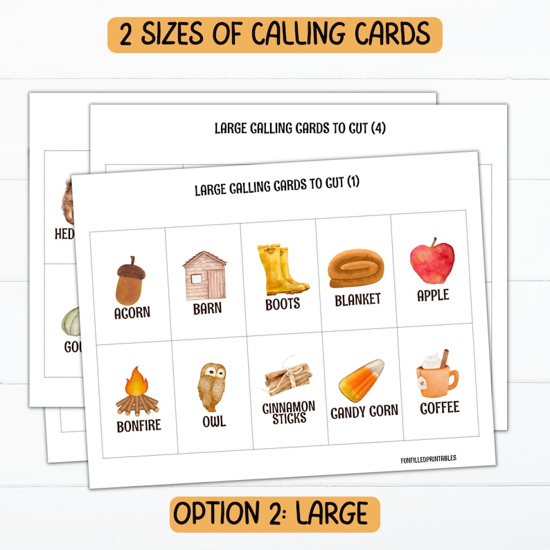 50 Fall Bingo Cards, Autumn Bingo Game, Fall Games Adults Kids Fall ...