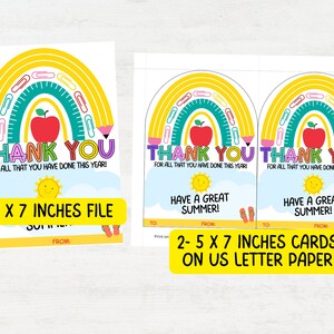 End of Year Gift for Teacher Summer Teacher Gift Card Holder, Thank You ...