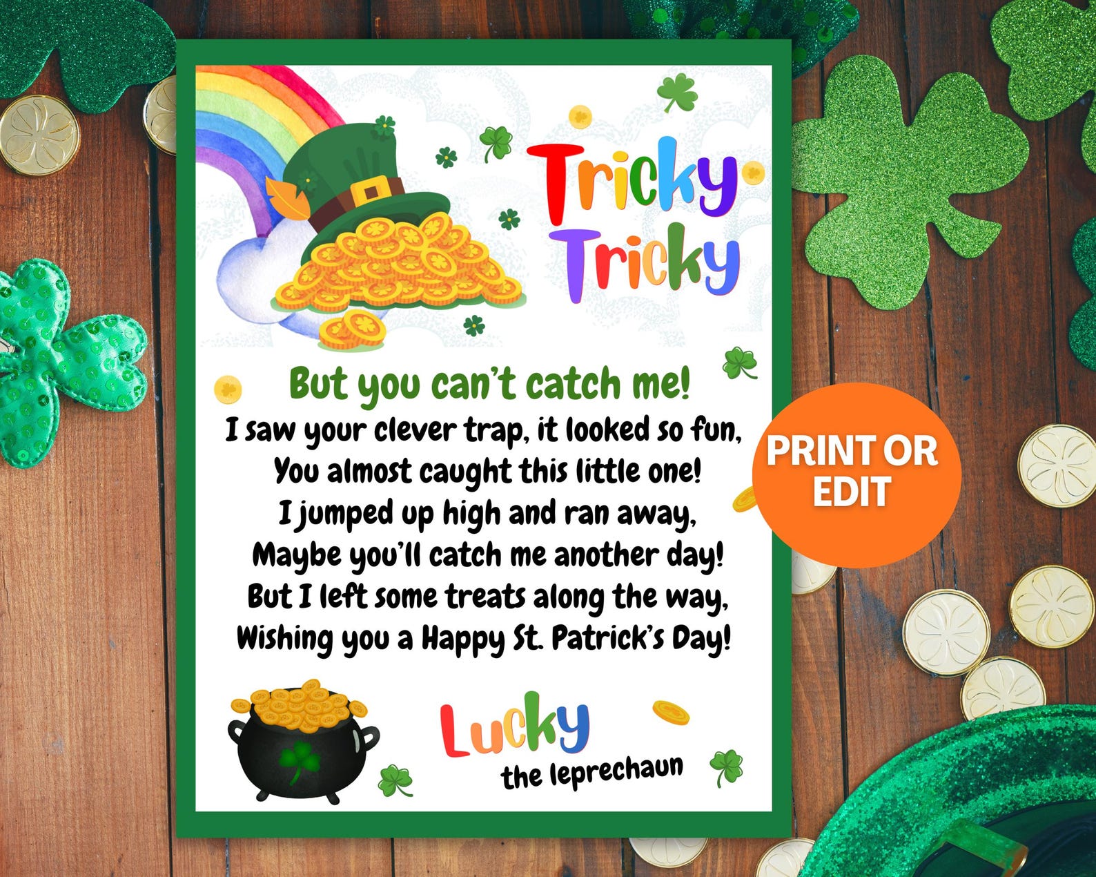 Leprechaun Trap Letter, Leprechaun Trap Note, Printable Letter From ...