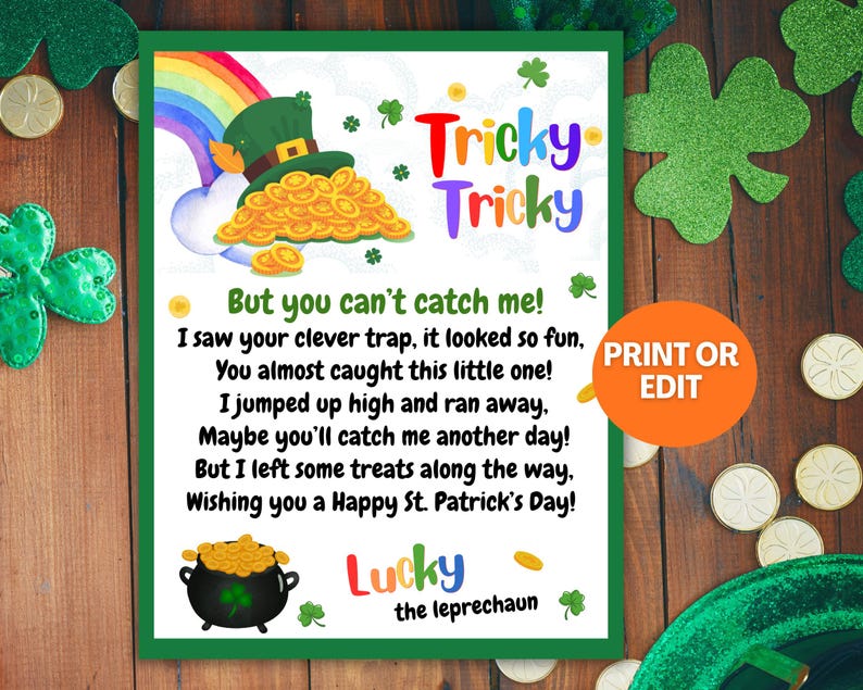Leprechaun Trap Letter, Leprechaun Trap Note, Printable Letter From ...