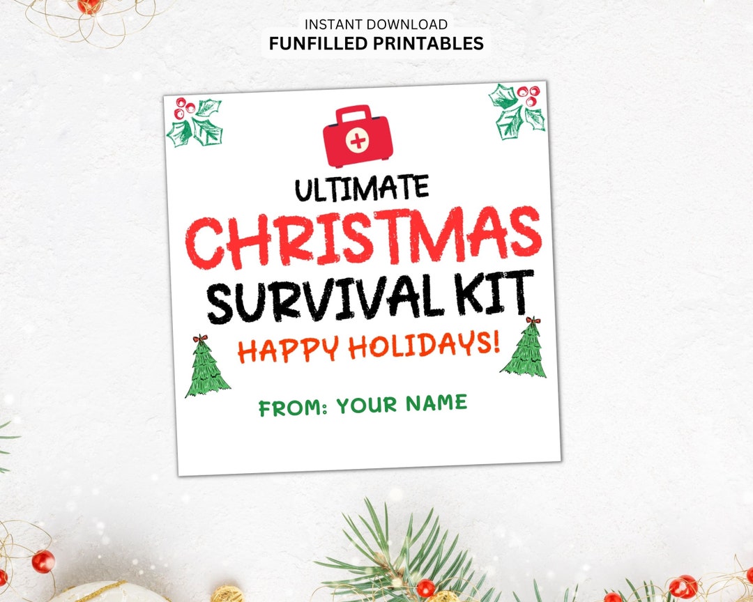 Christmas Survival Kit Tag, Printable Christmas Gift Tag for Teachers ...