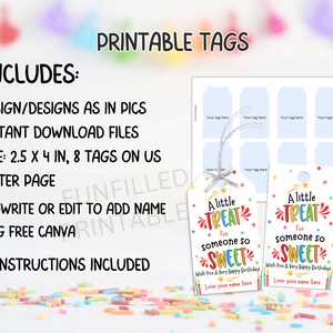 Printable Happy Birthday Gift Tag Template, Little Treat for Someone ...