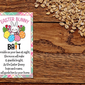 Easter Bunny Bait Tag Printable, Bunny Bait Food Card, Bunny Bait Label ...