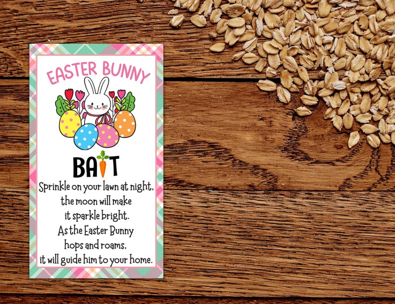 Easter Bunny Bait Tag Printable Bunny Bait Food Card Bunny - Etsy