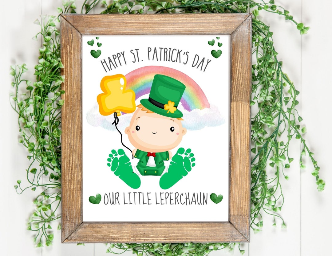 St. Patrick's Day Craft, Footprint Art Baby First Saint Patricks Day ...