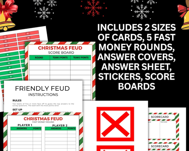 Christmas Friendly Feud Game, Printable Christmas Games, Adult ...