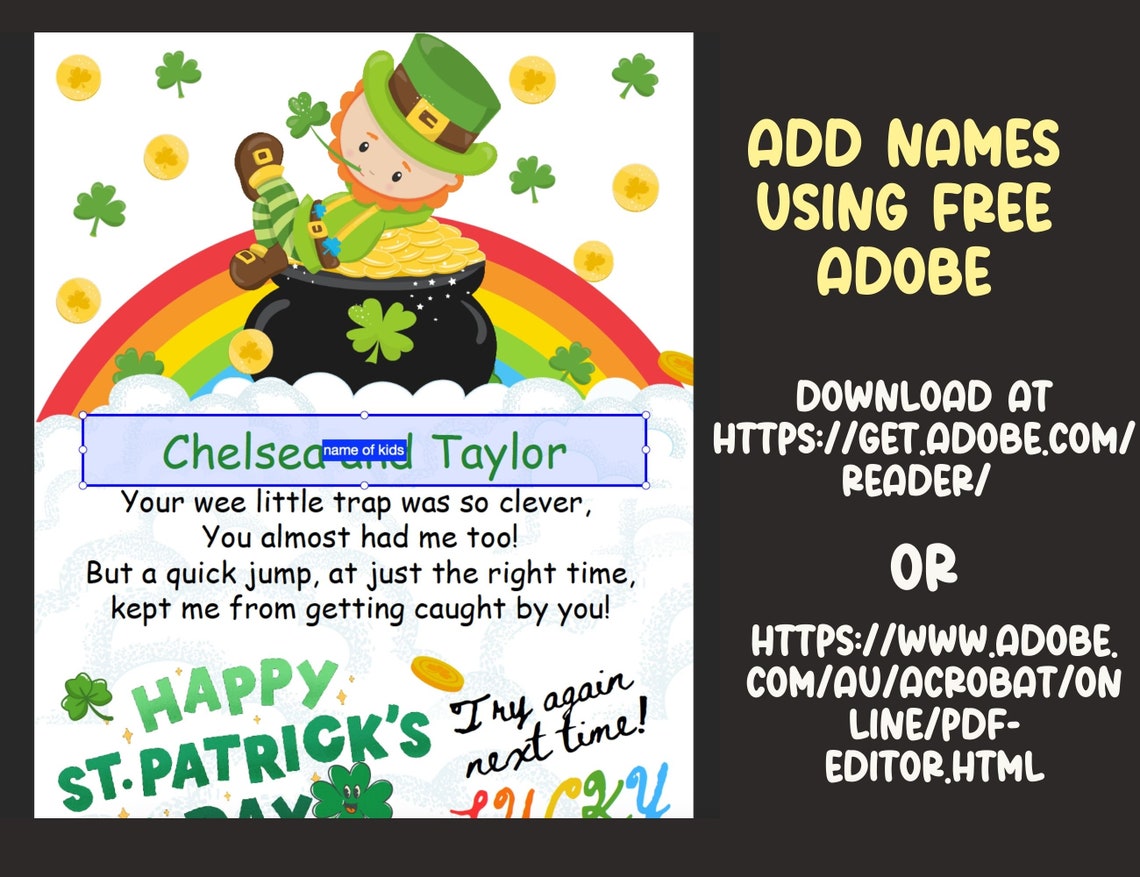 Printable Leprechaun Letter, Leprechaun Trap Note, St Patricks Day ...