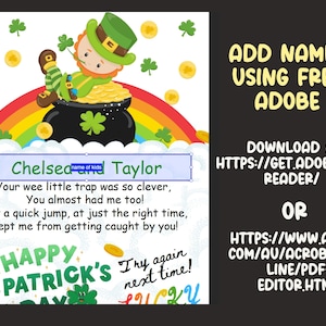 St Patricks Day Leprechaun Letter to Child, Printable Leprechaun Letter ...