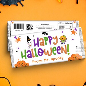 Halloween Chocolate Wrapper, Candy Bar Wrapper Printable, Halloween ...