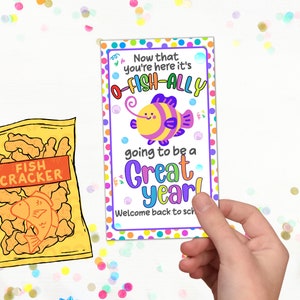 Gold Fish Back to School Tag, First Day of School Tag, O-FISH-ALLY Gift ...