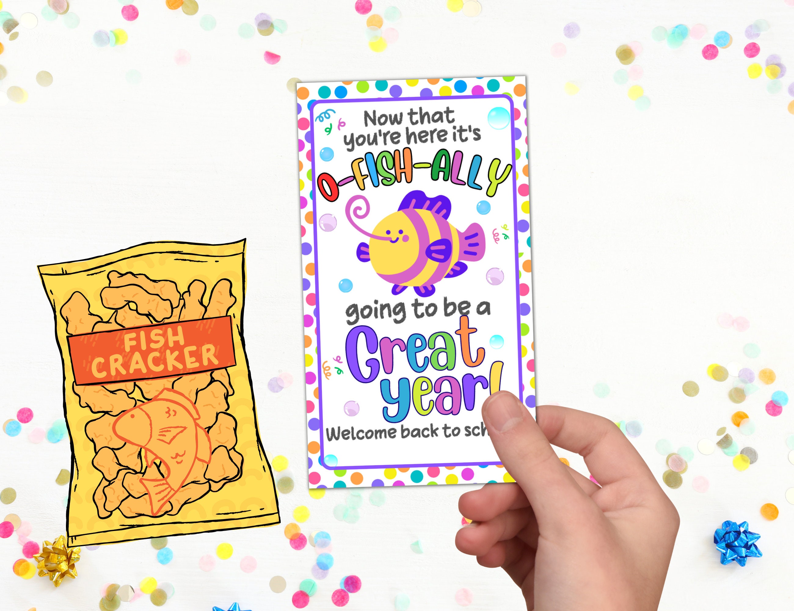 Gold Fish Back to School Tag, First Day of School Tag, O-FISH-ALLY Gift ...