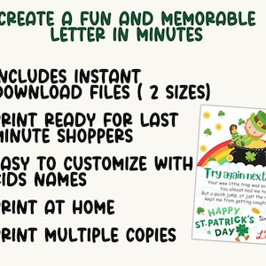 St Patricks Day Leprechaun Letter to Child, Printable Leprechaun Letter ...