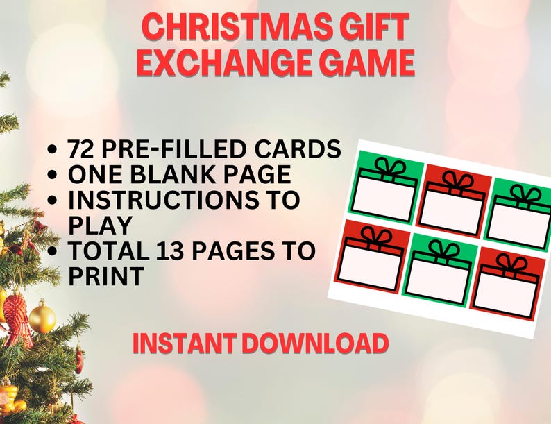 White Elephant Gift Exchange Game for Adults, Work Office Christmas ...
