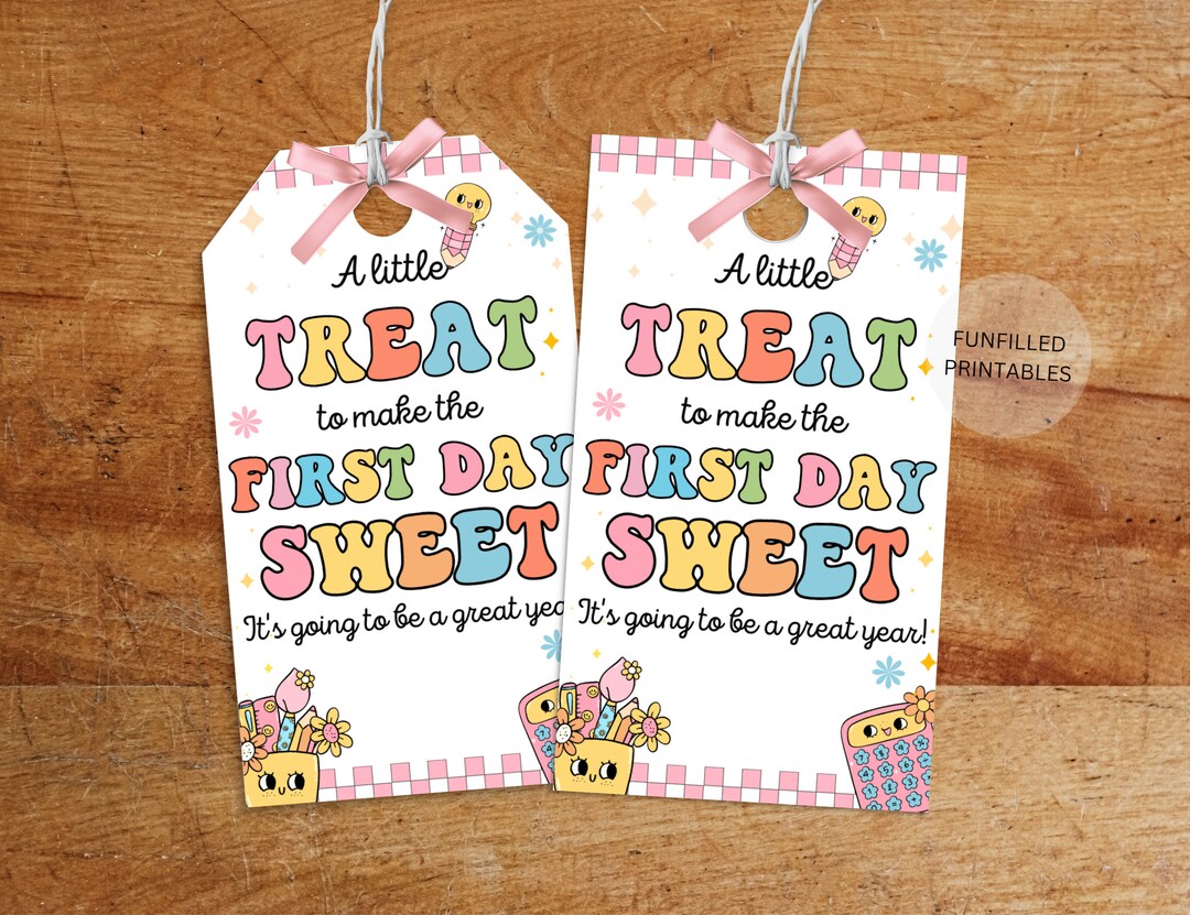 Back to School Teacher Gift Tag, First Day of School Teacher Gift ...