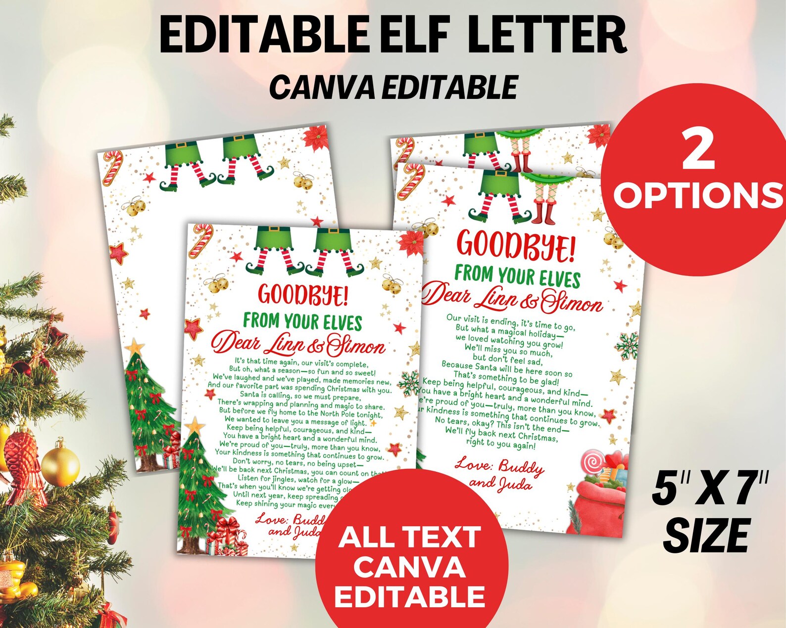 Elves Goodbye Letter, Boy Girl Elf Goodbye Letter Editable Elf ...