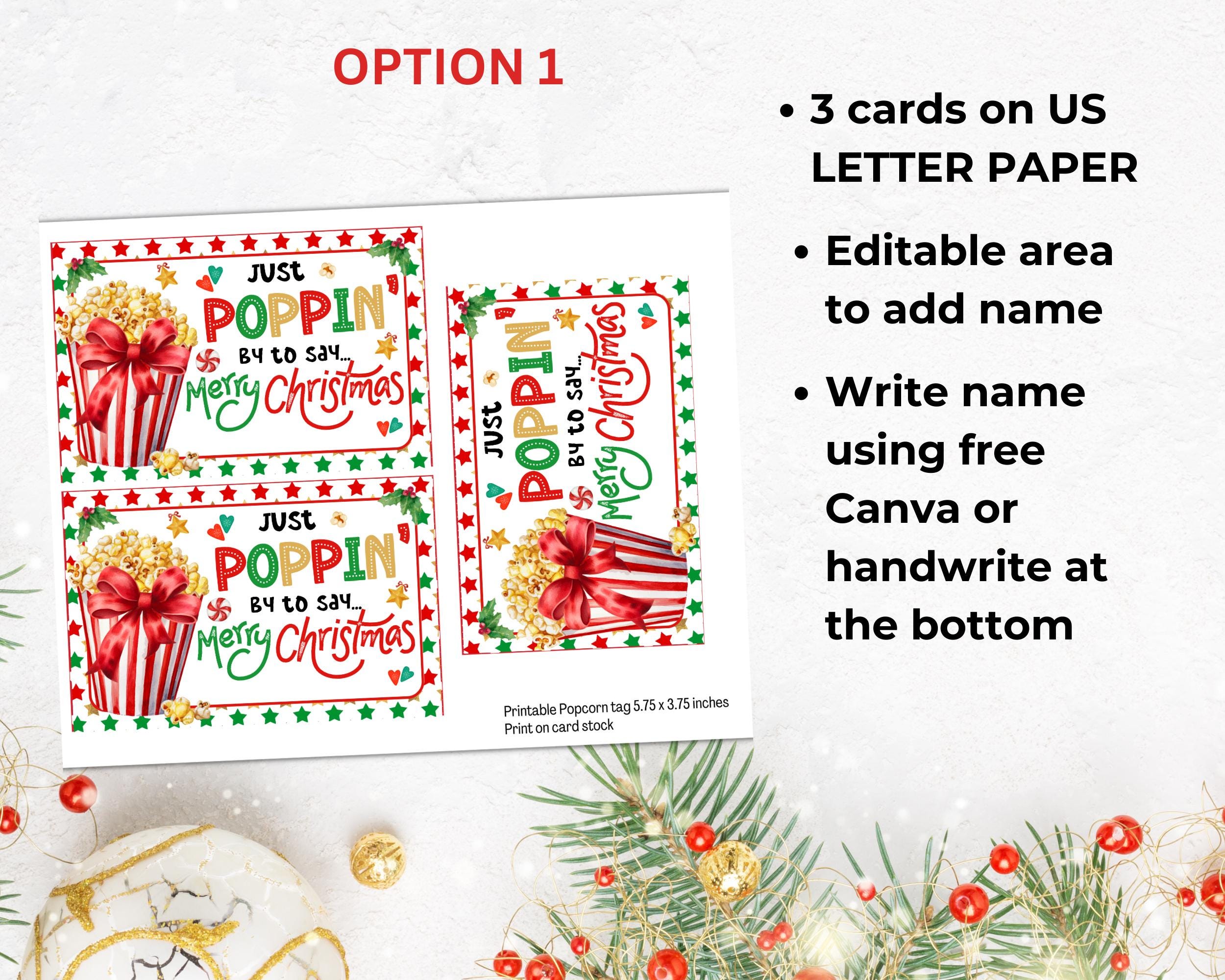 Christmas Popcorn Wrapper Template Printable, Poppin Christmas Popcorn ...