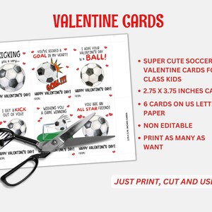 Soccer Valentine Cards for Kids, Boy Valentines Cards, Kids Classroom ...