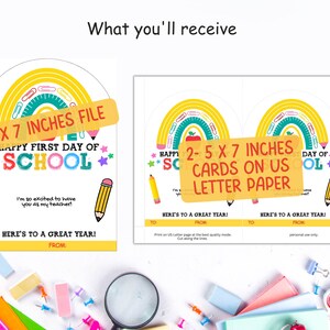 First Day of School Teacher Gift Card Holder Printable, Back to School ...