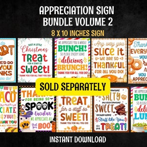 Appreciation Sign Printable Bundle for Staff Appreciation, Teacher ...
