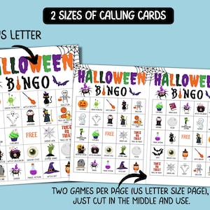 20 Halloween Bingo Cards, Cute Halloween Bingo for Kids Printable ...