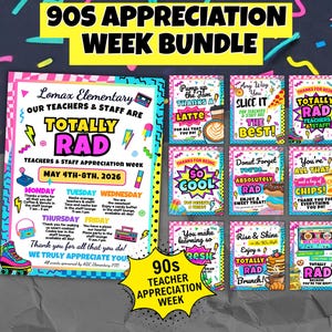 90s Teacher Appreciation Week Flyer Template, Retro Staff Event ...