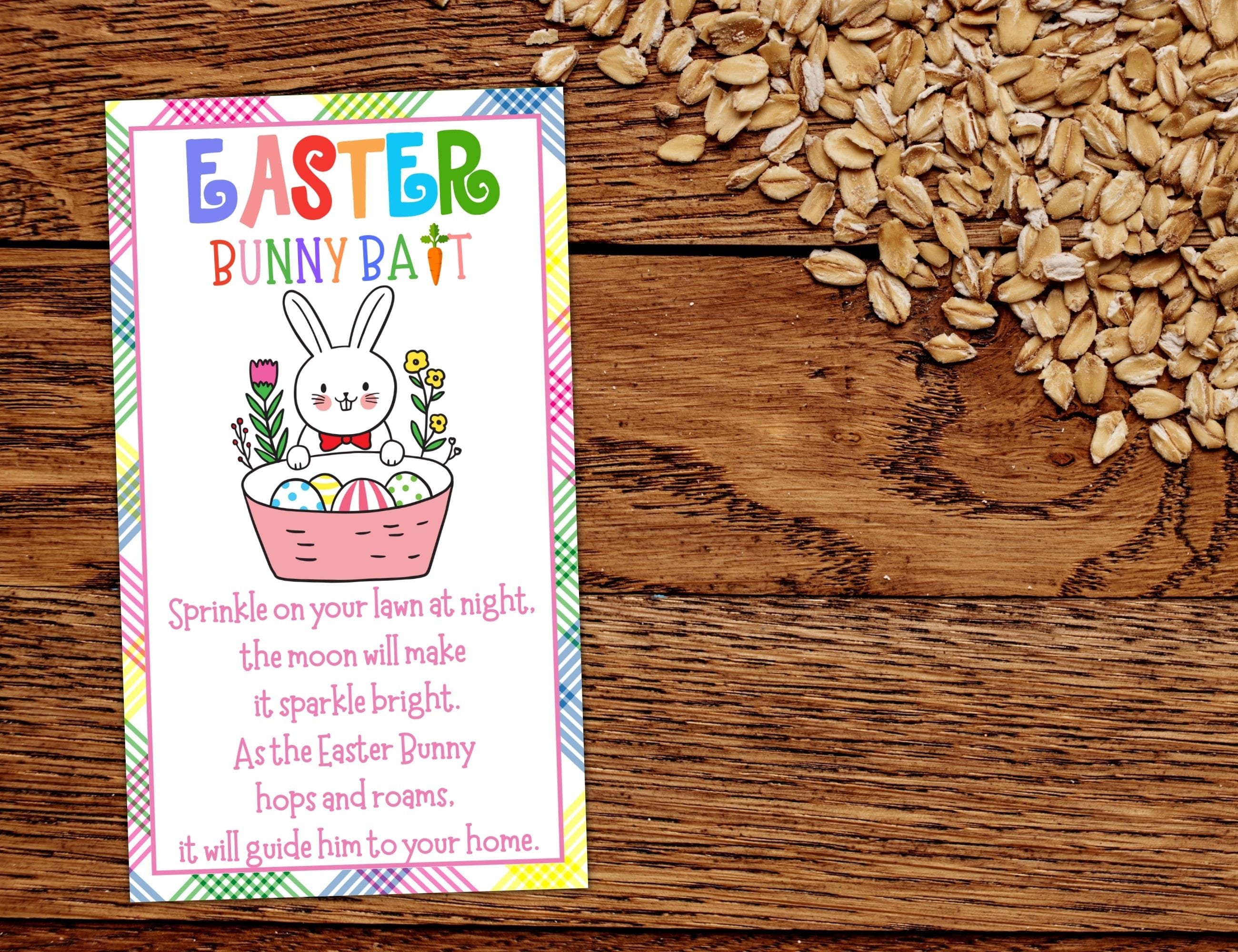 Easter Bunny Bait Tag Printable, Bunny Bait Food Card, Bunny Bait Label ...