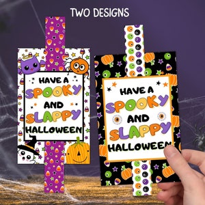 Halloween Slap Bracelet Tag, Slappy Halloween Slap Band Tag, Kids Class ...