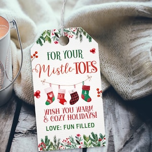 For Your Mistletoes Christmas Gift Tag, Printable Christmas Sock Gift ...
