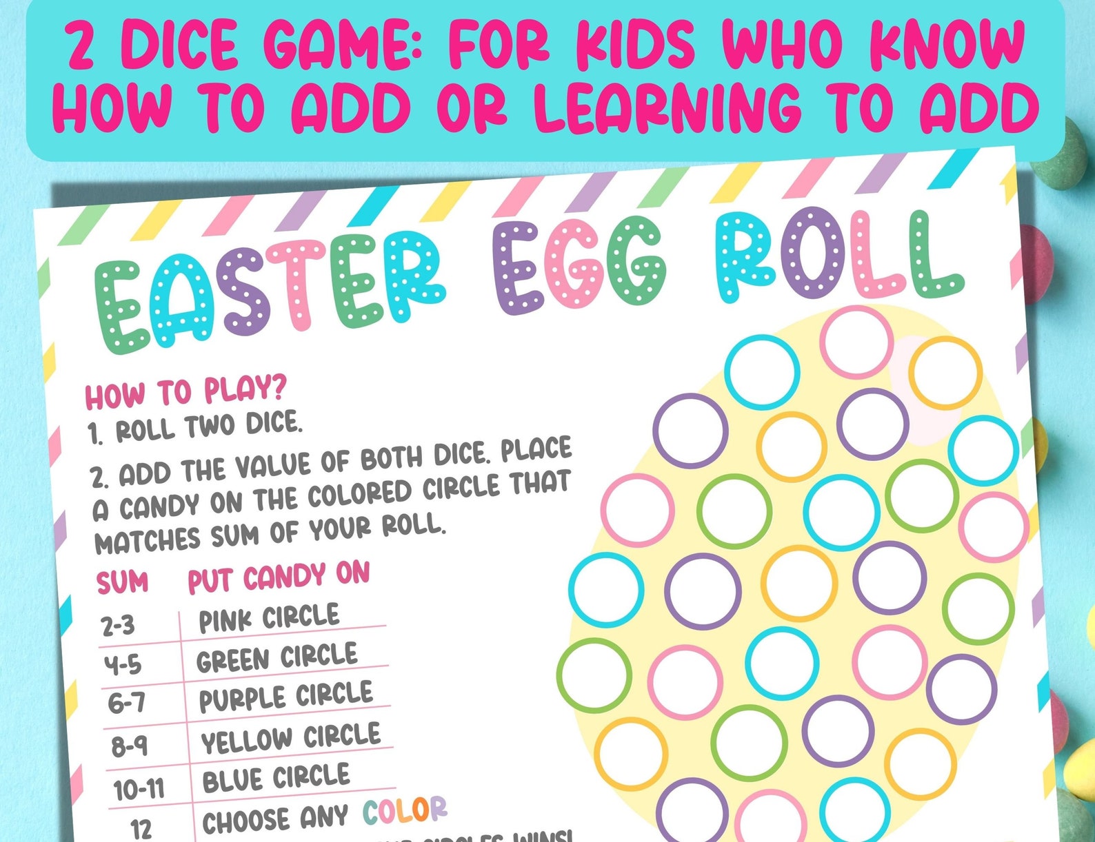 Easter Egg Dice Game, Printable Easter Dice Game for Kids, Fun Kids ...