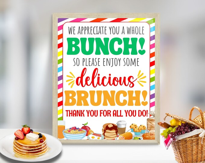 Teacher Appreciation Breakfast Printable Pack, Thanks a Whole Brunch ...