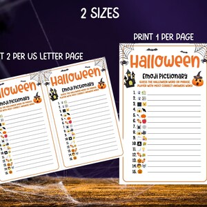 Halloween Emoji Pictionary Game, Halloween Games for Kids Teens Adults ...