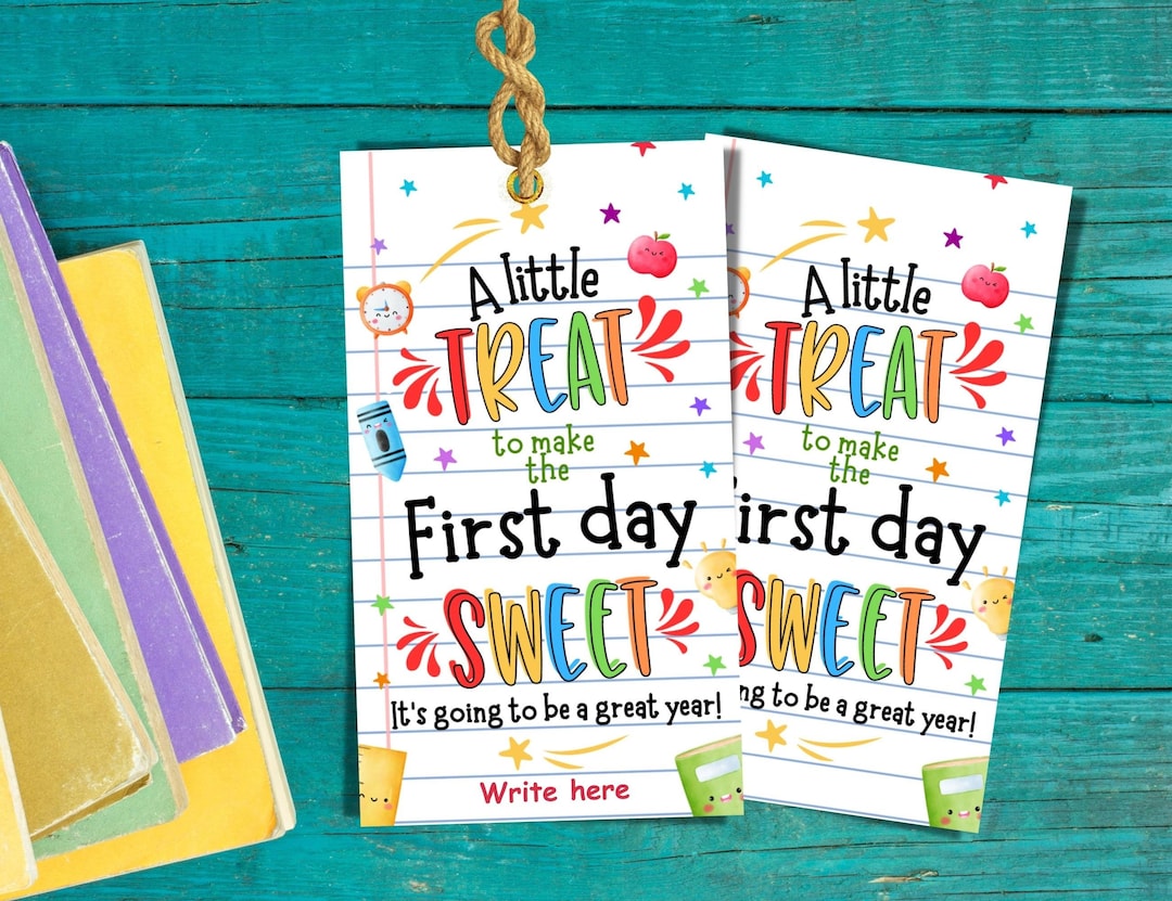 First Day of School Treat Tag, Back to School Teacher Gift Tags, New ...
