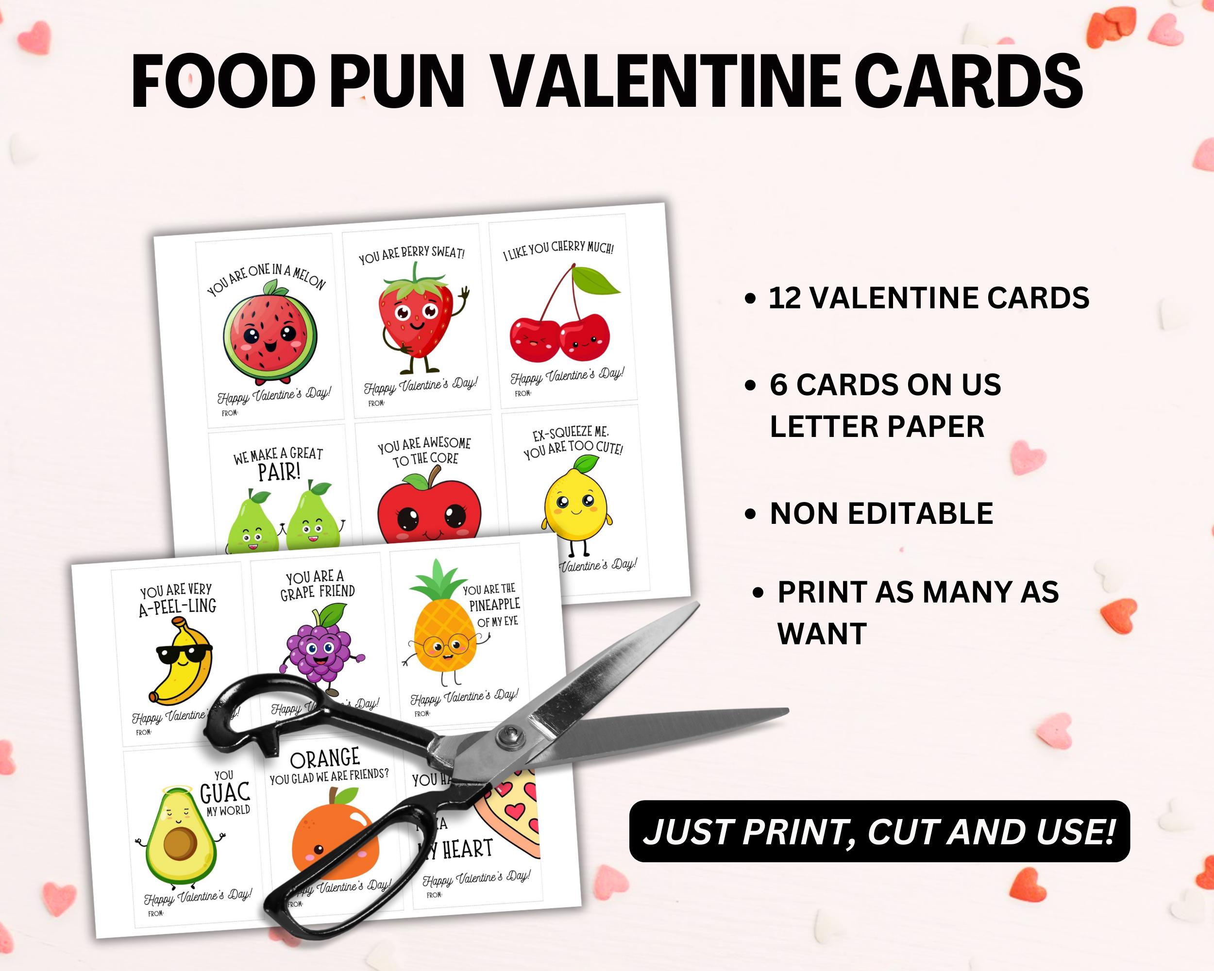 Food Pun Valentines Cards Printable Funny Punny Valentines Day Cards ...