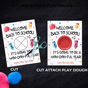 Back to School Play Dough Gift Tag, Meet the Teacher Play Dough Tag for ...