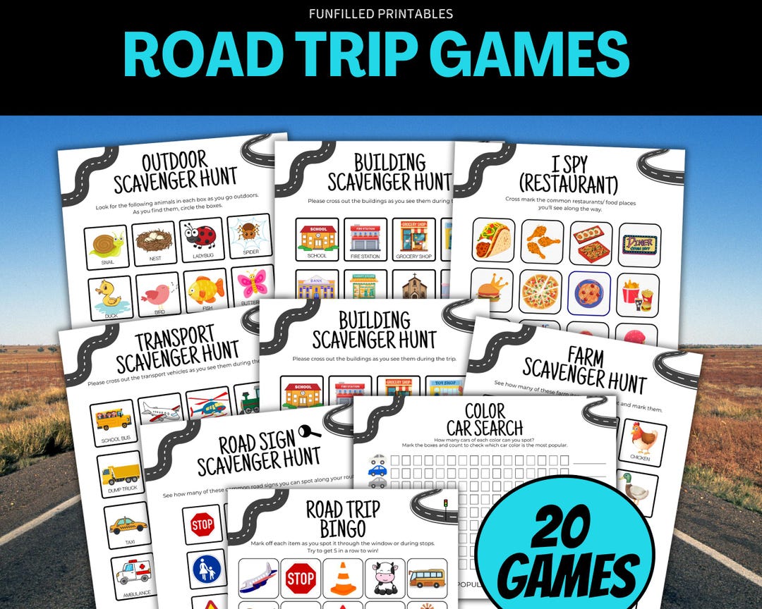 Road Trip Scavenger Hunts, Kids Road Trip Games Activities , Road Trip ...