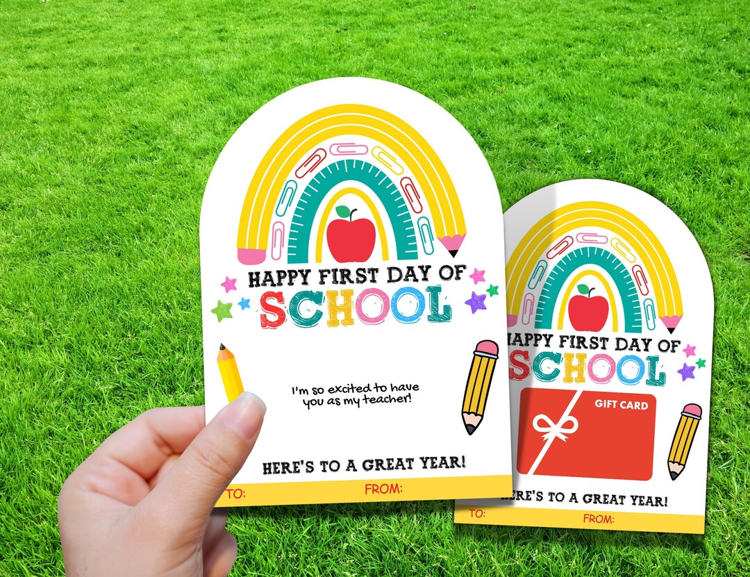 First Day of School Teacher Gift, Back to School Teacher Gift Card ...