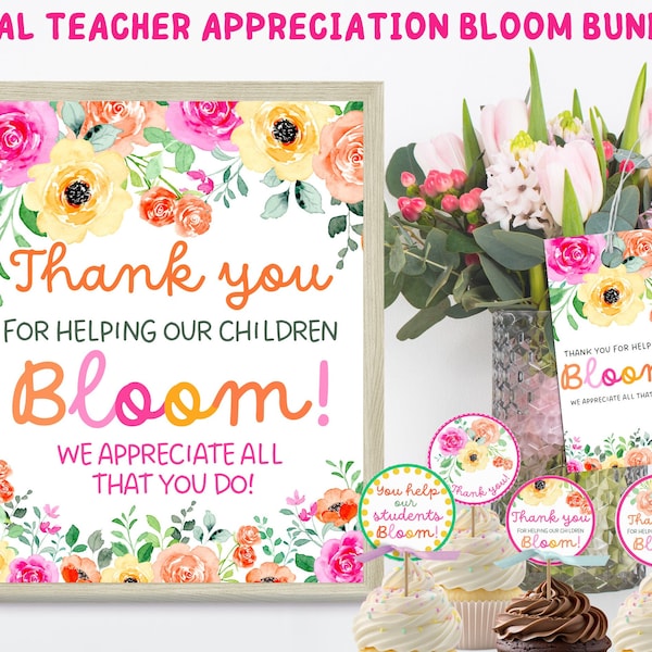 Teacher Appreciation Flower Sign - Etsy