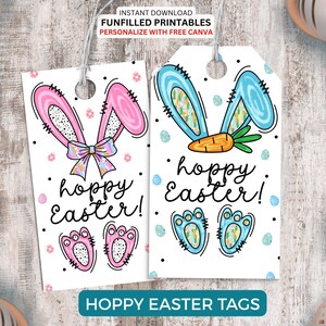 Hoppy Easter Tag, Easter Treat Bag Tags, Easter Tags for Kids, Easter ...