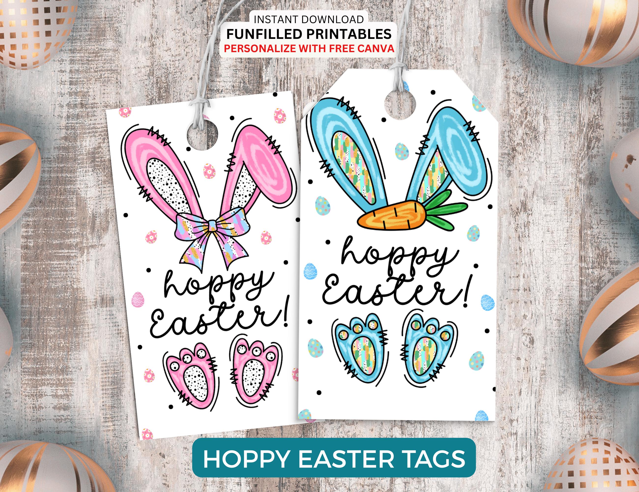 Hoppy Easter Tag, Easter Treat Bag Tags, Easter Tags for Kids, Easter ...