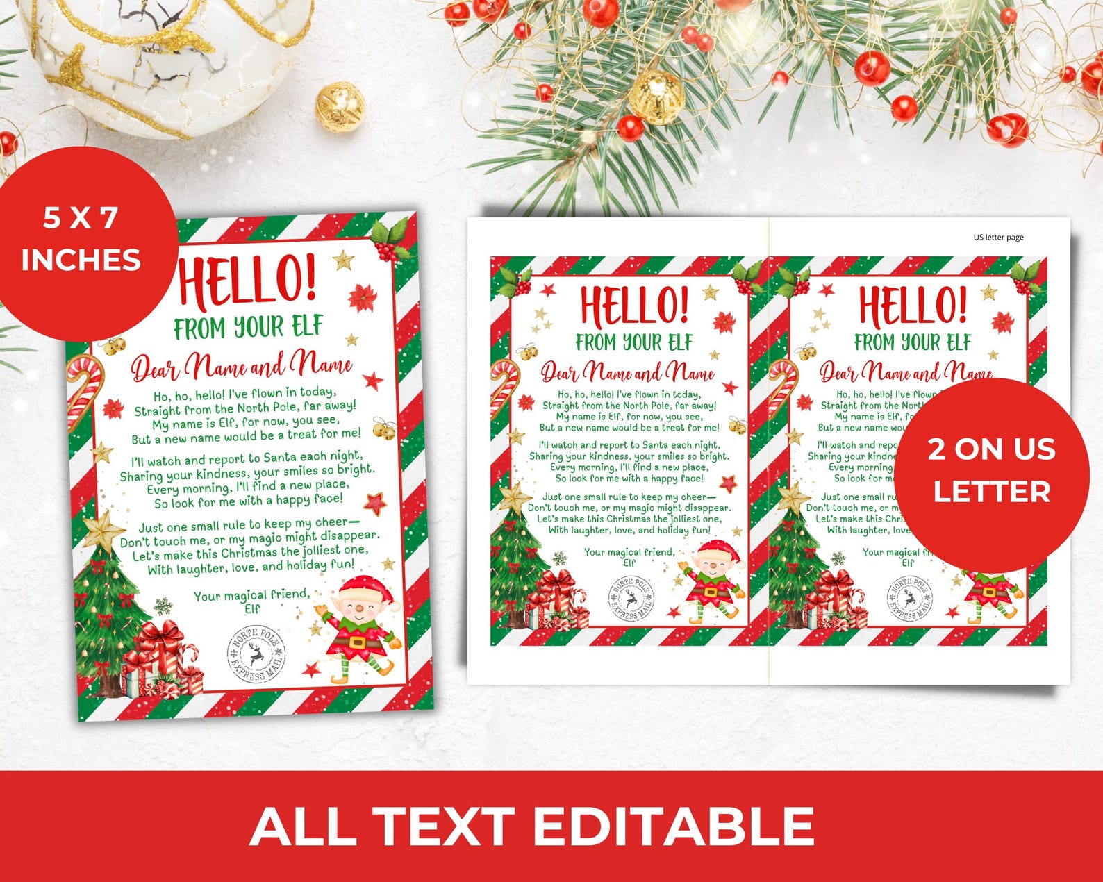 New Elf Arrival Letter, First Time Elf Visiting Letter, Editable Elf ...