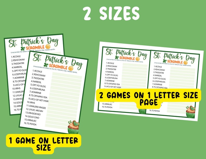 St. Patricks Day Word Scramble Game, St Patricks Games, Printable St ...