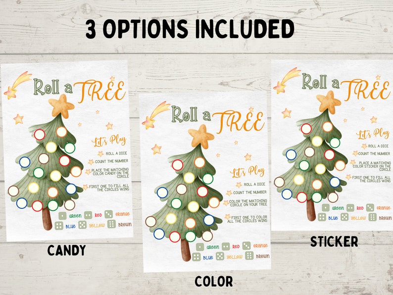 Roll A Christmas Tree Dice Game, Printable Christmas Games for Kids ...