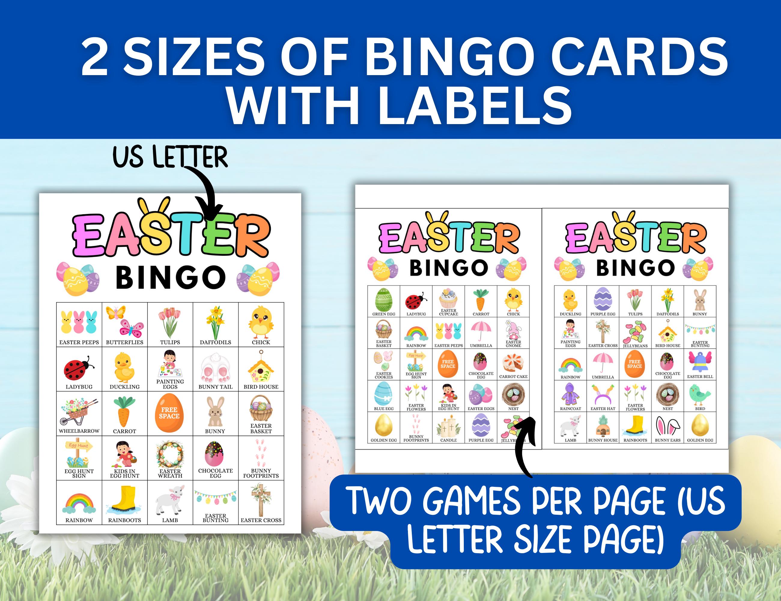 100 Easter Bingo Cards, Easter Bingo Printable Game, Easter Party Game ...