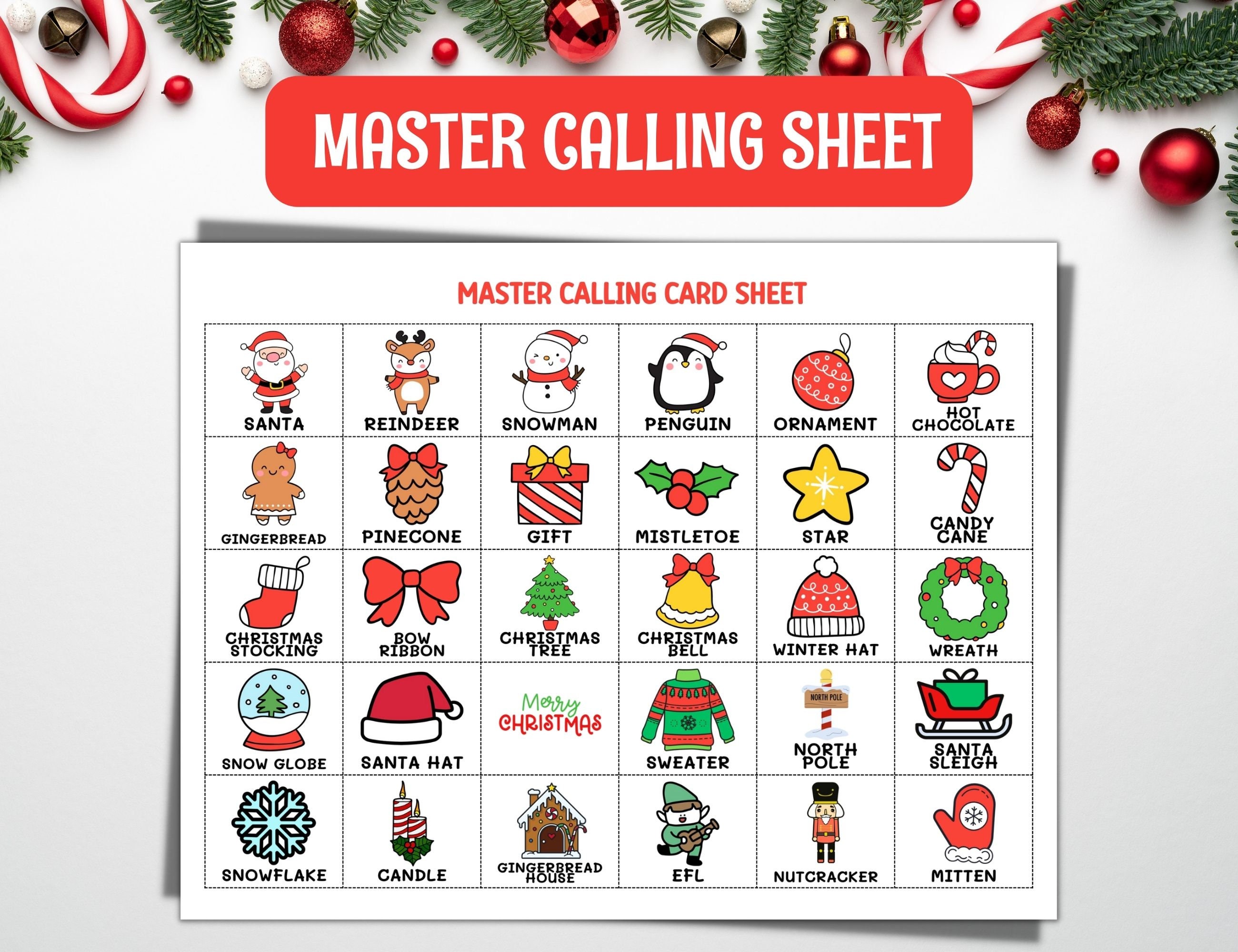 40 Christmas Bingo Cards, Printable Christmas Bingo, Christmas Party ...