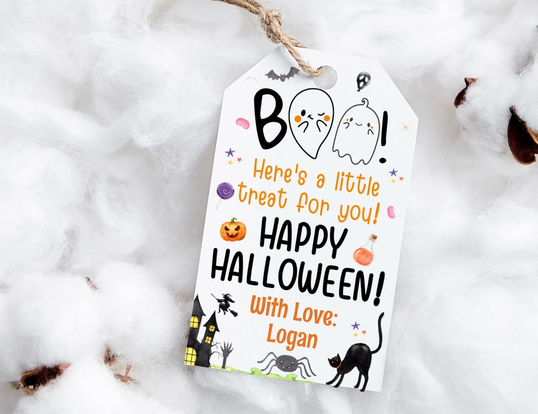 Halloween Boo Gift Tags, Halloween Favor Tags, Halloween Trick or Treat ...