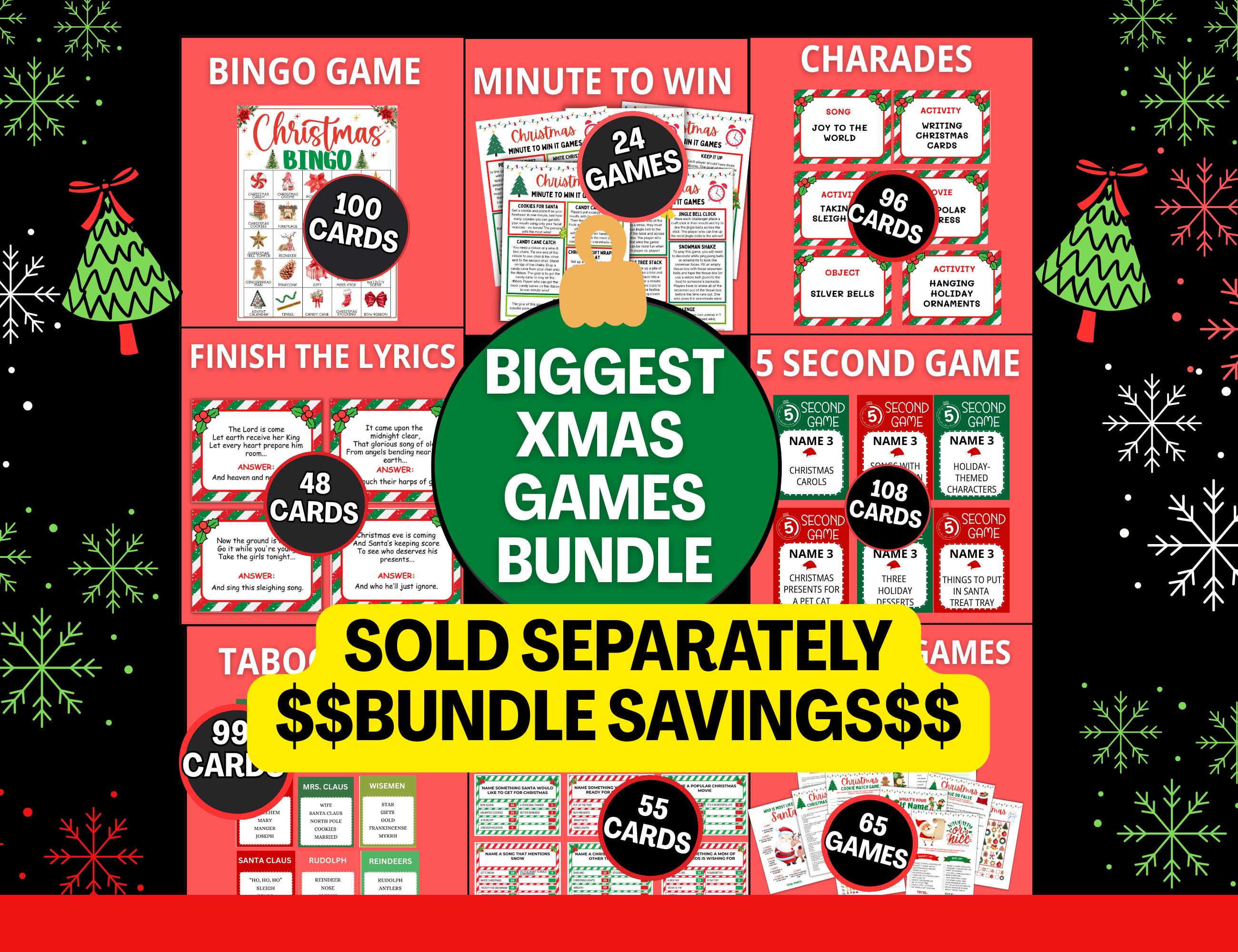 Printable Christmas Games Bundle, Christmas Family Party Games, Family ...