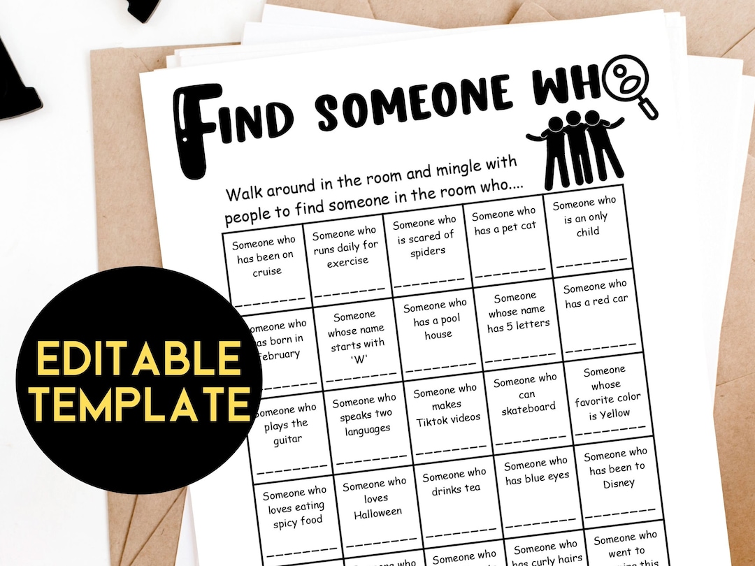 Get to Know You Bingo, Mingle Bingo, Find Someone Who Game, Icebreaker ...