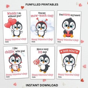 Penguin Valentines Card, Printable Valentines Penguin Cards for ...