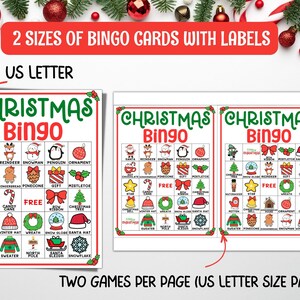 40 Christmas Bingo Cards, Printable Christmas Bingo, Christmas Party ...