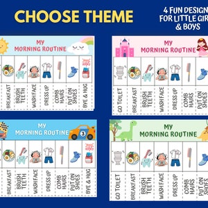 Custom Visual Morning Routine Chart for Kids, Toddler Routine List ...